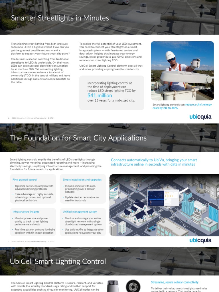 Ubicquia Cities Lighting Control Solution Sheet | PDF | Street Light ... Ubicquia Cities Lighting Control Solution Sheet | PDF | Street Light ...