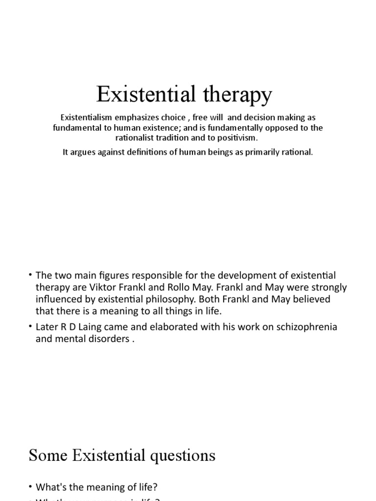 Existential Therapy | PDF | Existentialism | Psychotherapy