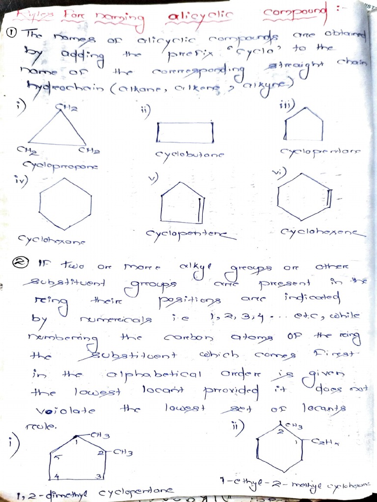Nomenclature of Cyclo Compounds | PDF | Chemistry | Chemical Compounds