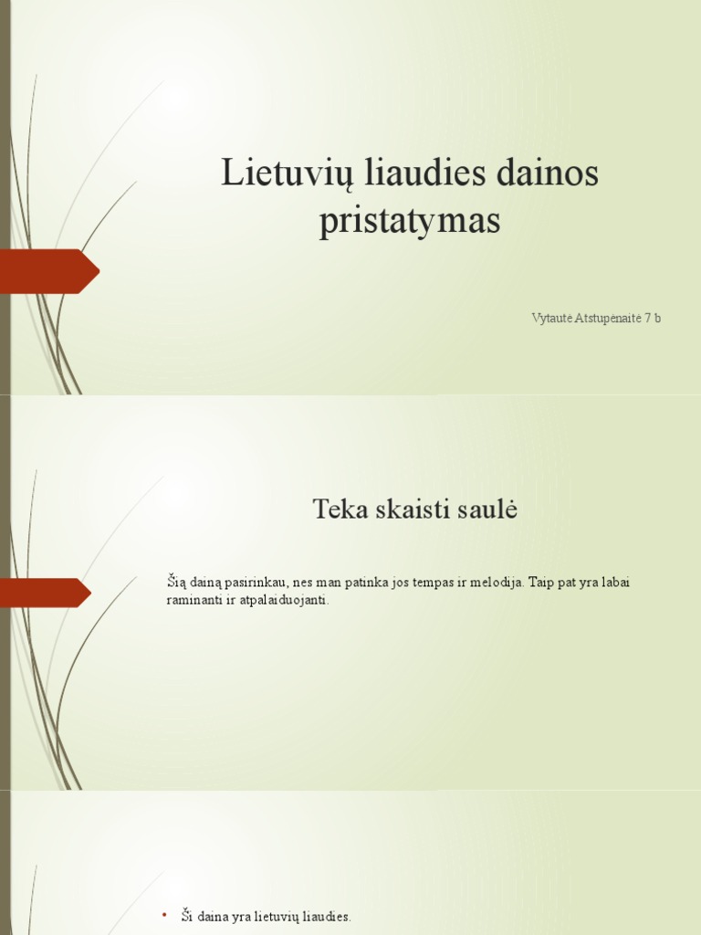 Lietuviu Liaudies Daina (Skaidrės) | PDF