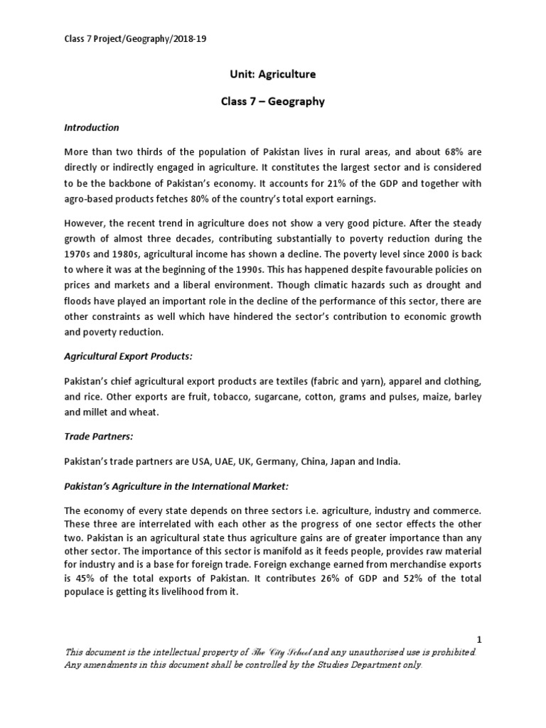 Class 7 Agriculture | PDF | Agriculture | Rice