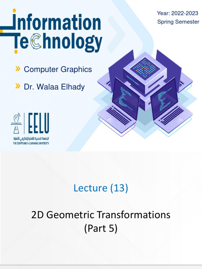 13 2d Geometric Transformations Part5 Pdf 2 D Computer Graphics