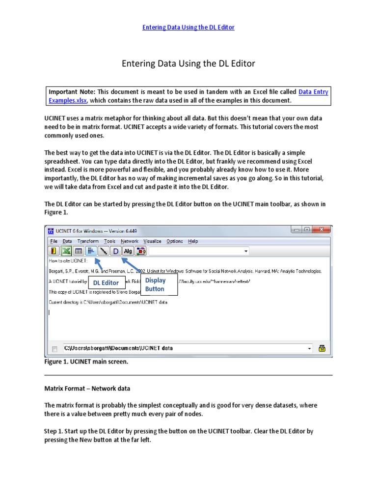 Entering Data Using The DL Editor | PDF | Microsoft Excel | Matrix ...