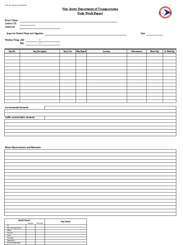 Daily Work Report | PDF | Transport | Land Transport