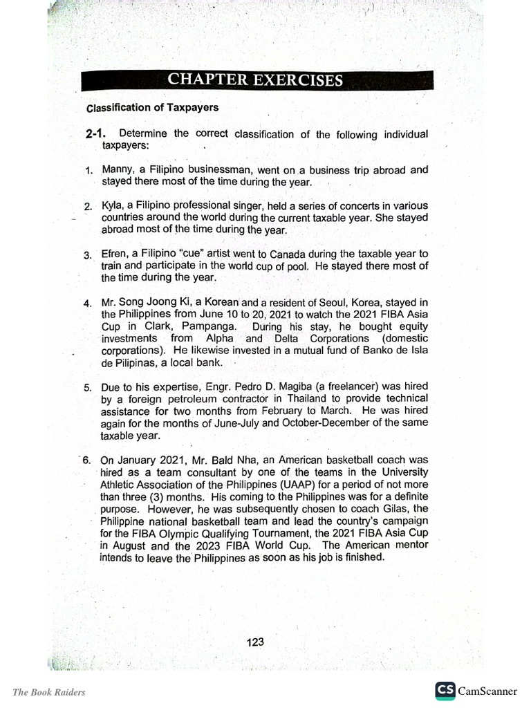 Chapter Exercises 3: Chapter Exercises 3: Taxpayers: Taxpayers | PDF ...