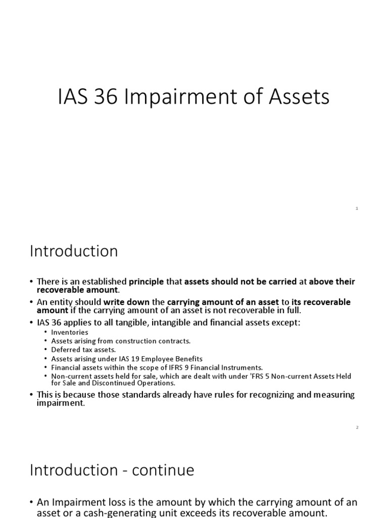 IAS 36 Impairment of Assets | Download Free PDF | Goodwill (Accounting ...