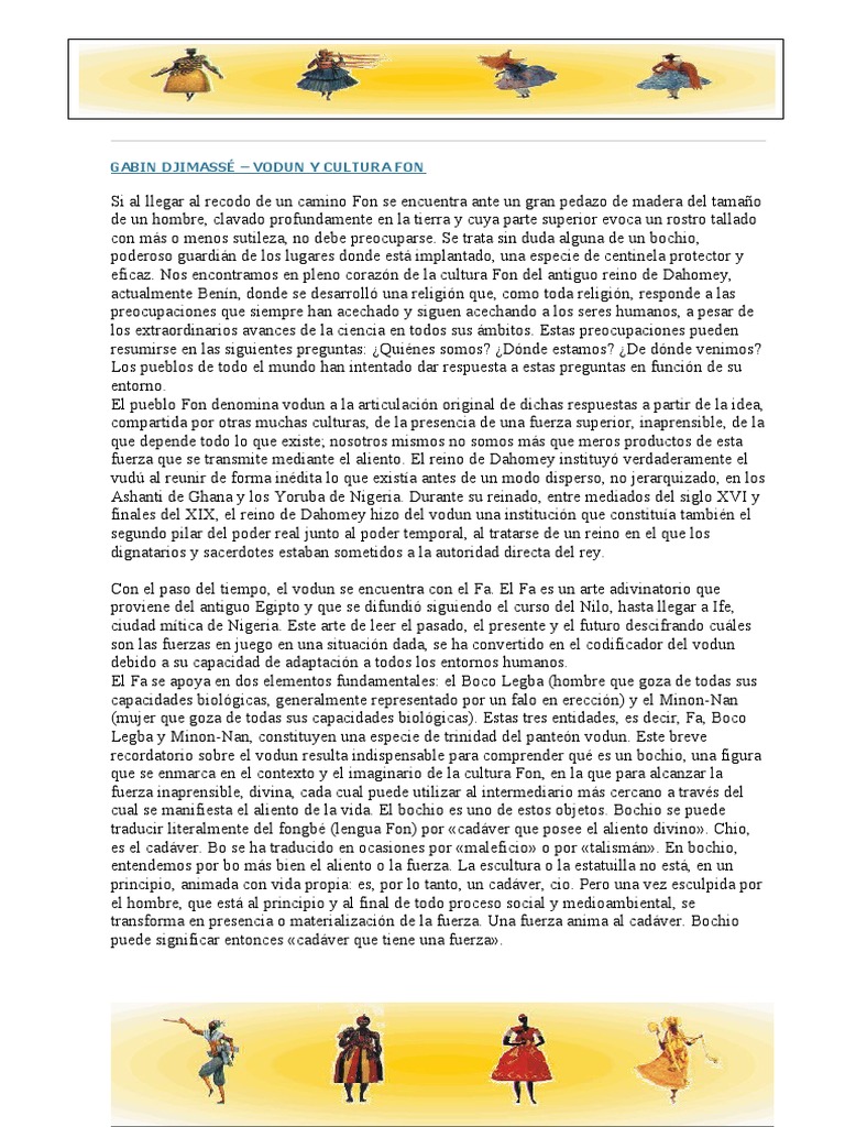 Gabin Djimassé - Vodun Y Cultura Fon | PDF | Ciencias sociales | Filosofía