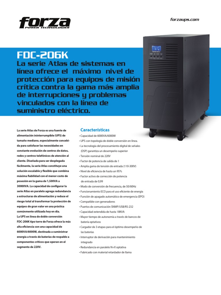 FDC-206K: Características | PDF | voltaje | Ingenieria Eléctrica
