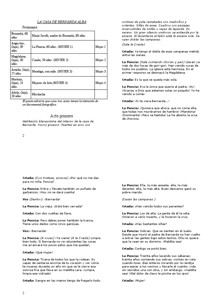 La Casa de Bernarda Alba | PDF