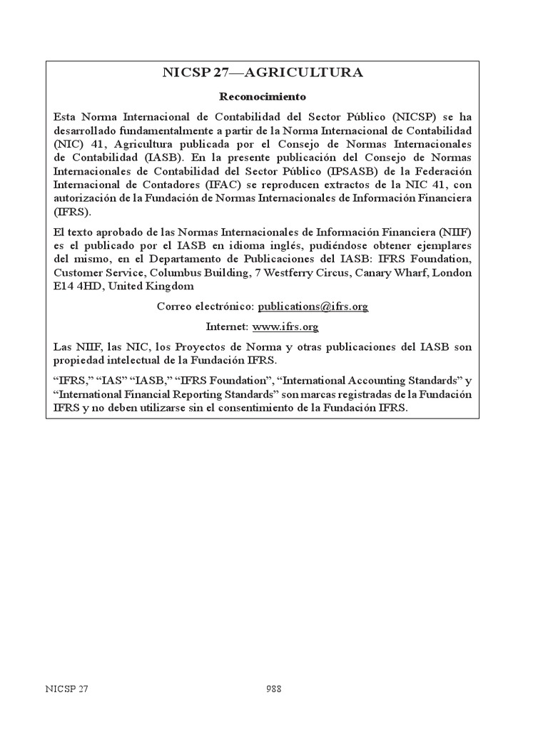 NICSP 27: Normas Contables en Agricultura | PDF | normas ...