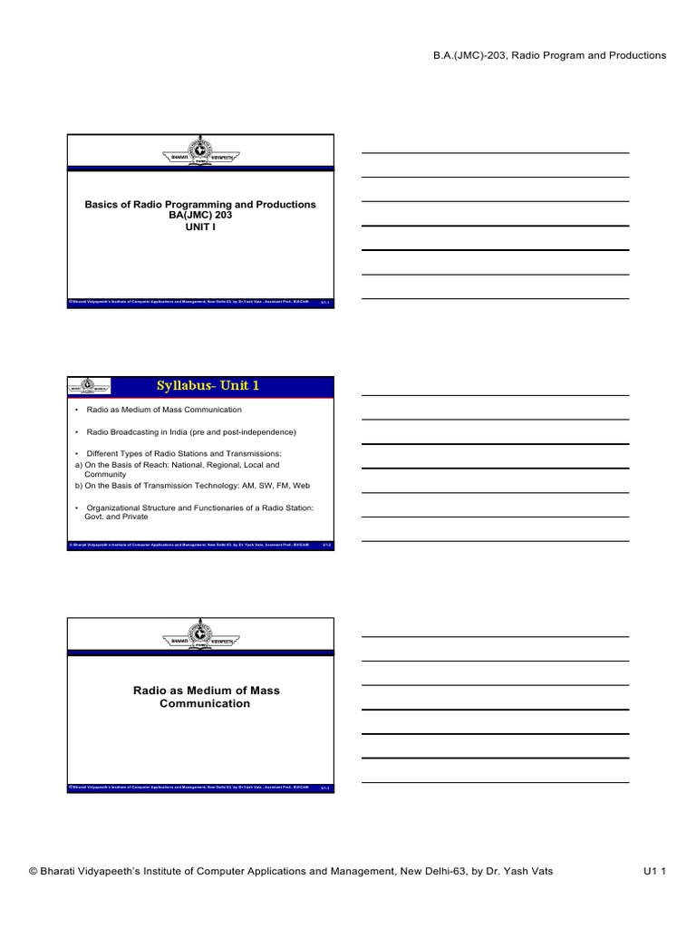 Radio PPT Unit 1 - 0 | PDF | Modulation | Frequency Modulation