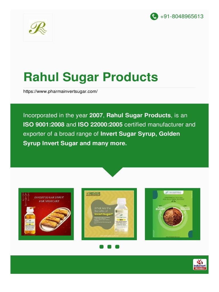 Rahul Sugar Products | PDF | Syrup | Sugar