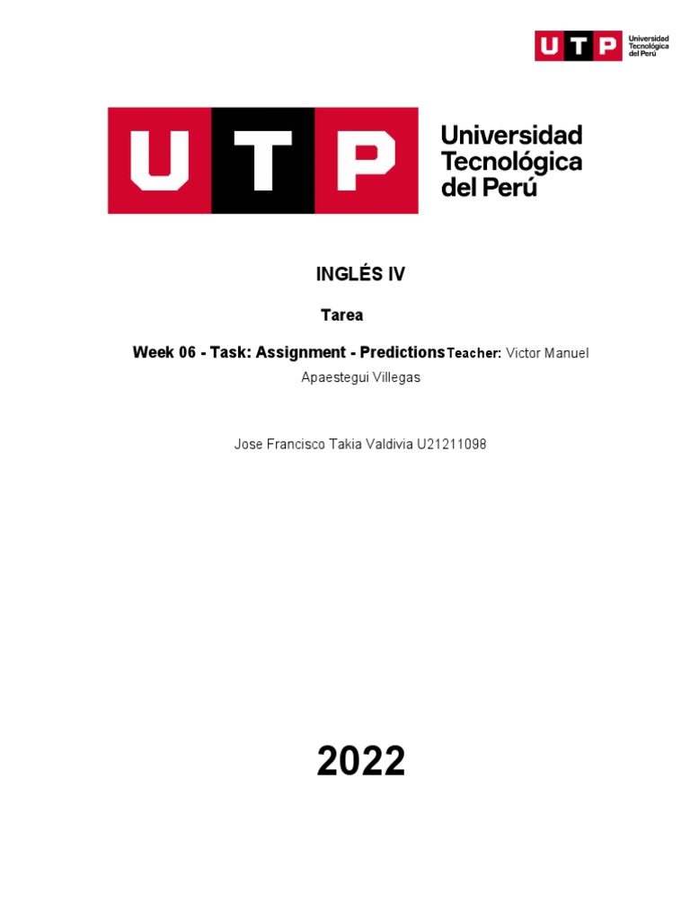 TakiaValdiviaJoseFrancisco - Week 06 - Task Assignment - Predictions | PDF