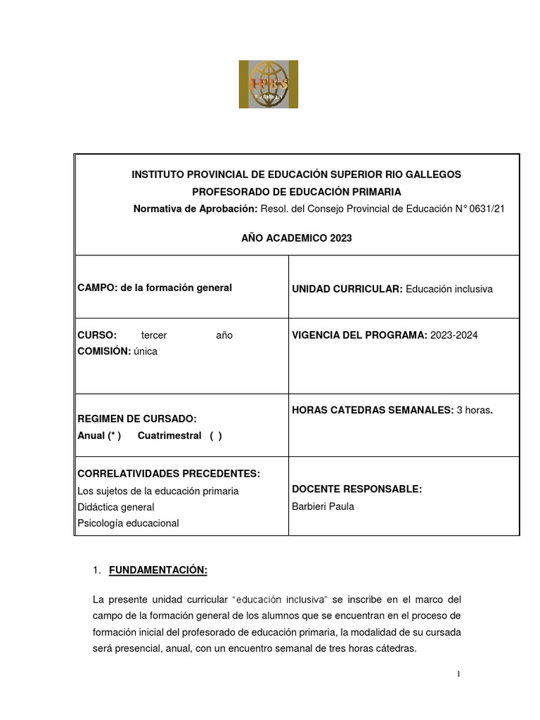 Programa Educación Inclusiva | PDF | Enseñando | Inclusión (Educación)