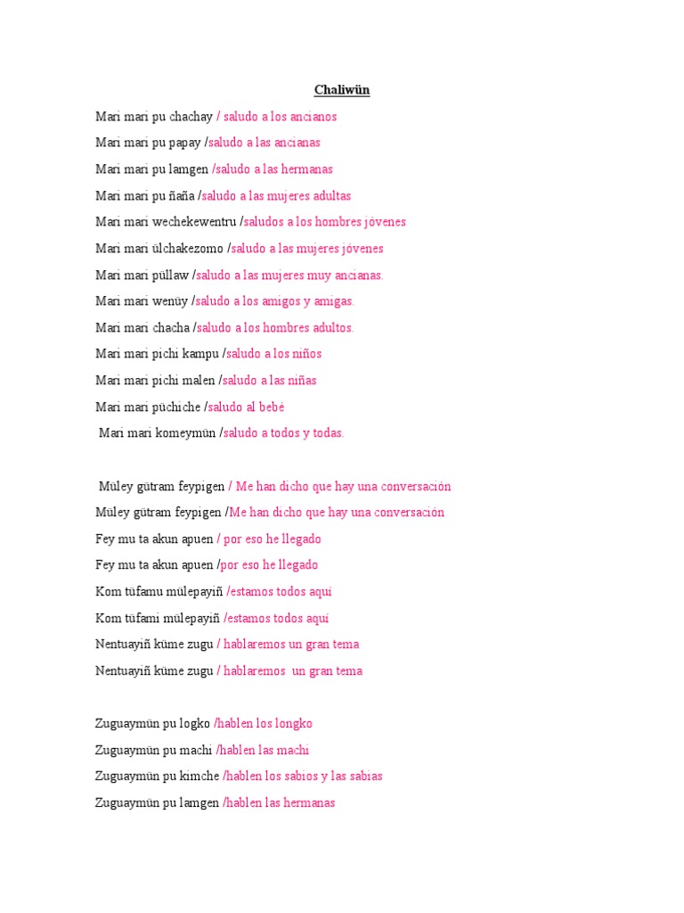 Mari Mari Pu Chachay | PDF | Chile