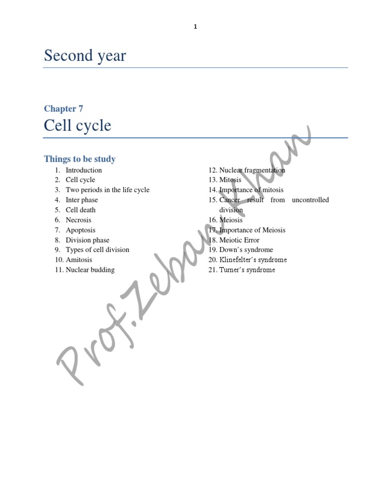 Cell Cycle PDF | PDF | Meiosis | Mitosis