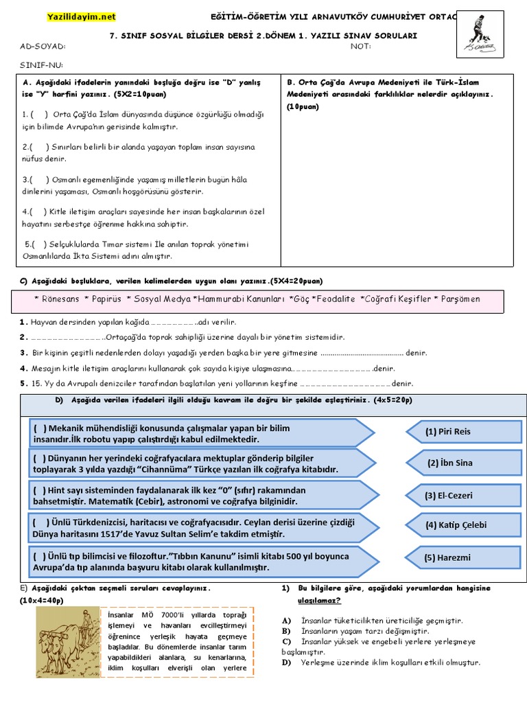 7 Sos 2 D 1 Yaz | PDF