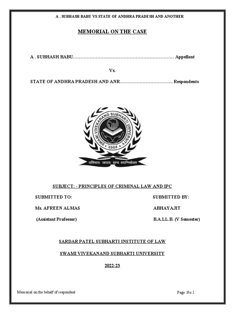 IPC Memorial | PDF | Criminal Procedure In South Africa | Government