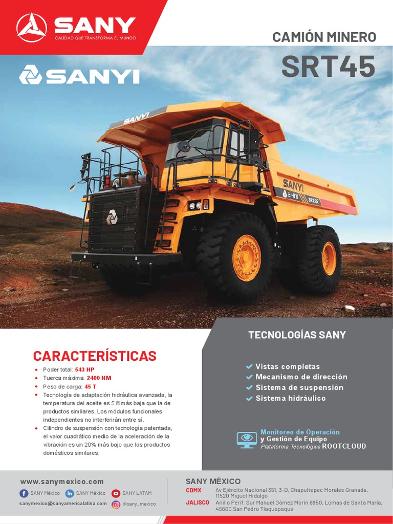 Sany Camión Minero SRT45 | PDF | Eje | Camión