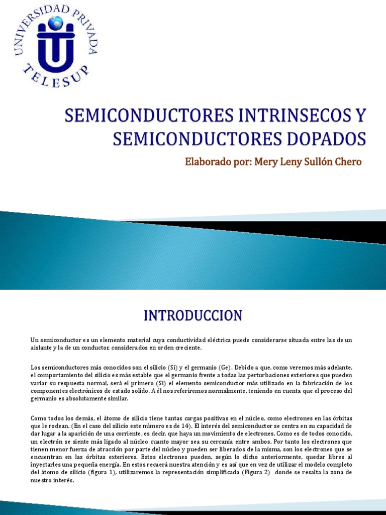 La conductividad eléctrica de los semiconductores y su aplicación en la electrónica | PDF ...
