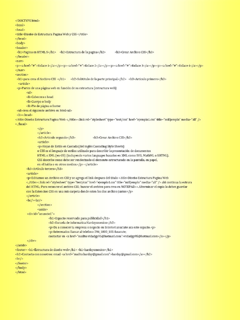Estrctr - HTML Y CSS | PDF | Página web | HTML