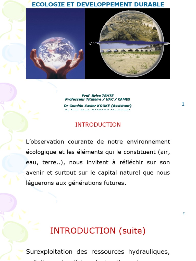 Cours Écologie Et Développement Durable 1 | PDF | Biodiversité ...