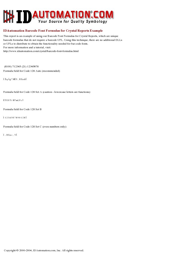 Crystal Report Formula Example | PDF | Business