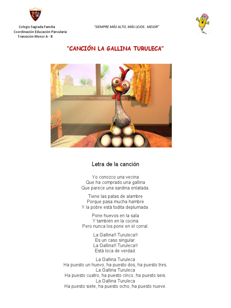 Canción La Gallina Turuleca | PDF | Aves de corral | Aves de la jungla