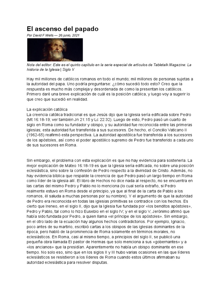 Ascenso del Papado en la Historia | PDF | Iglesia Católica | San Pedro