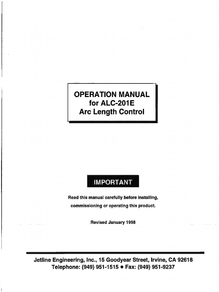 Alc-201 Arc Length Control Manual | PDF