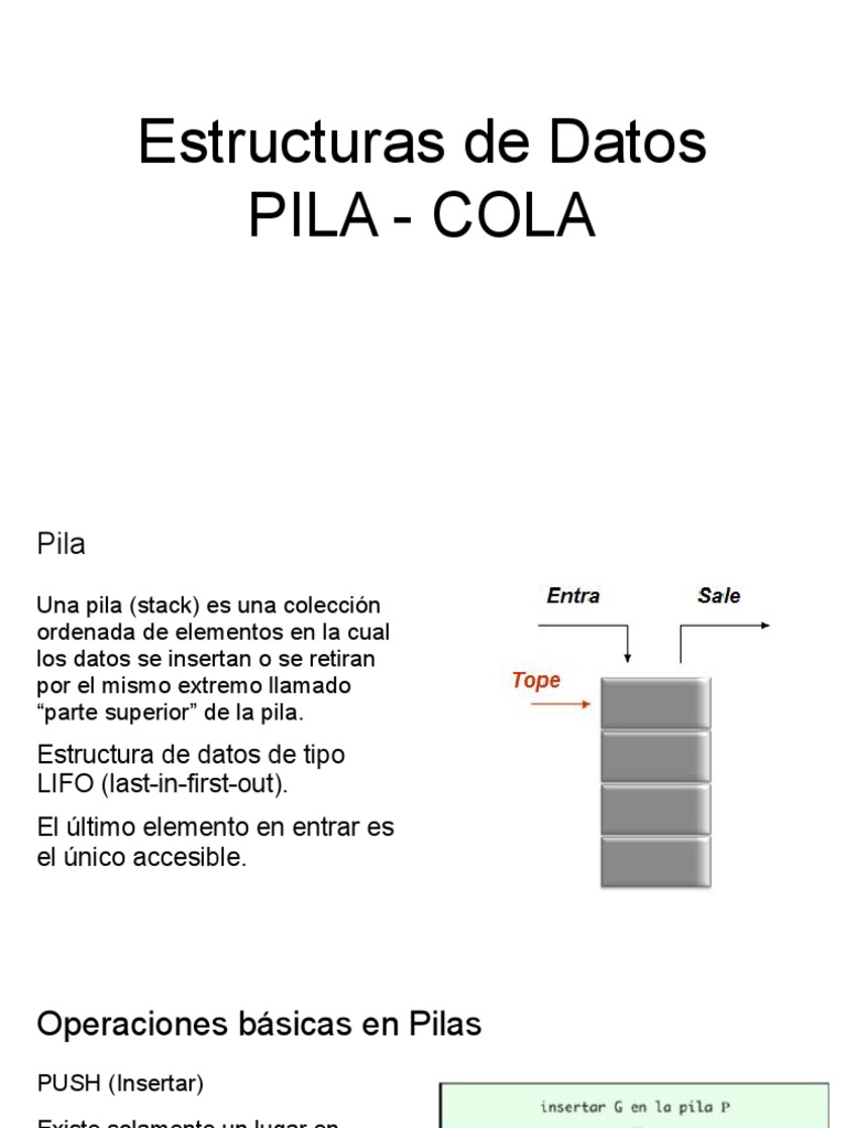 Estructuras De Datos Pila Cola Lista Cicular Listadoble Pdf 