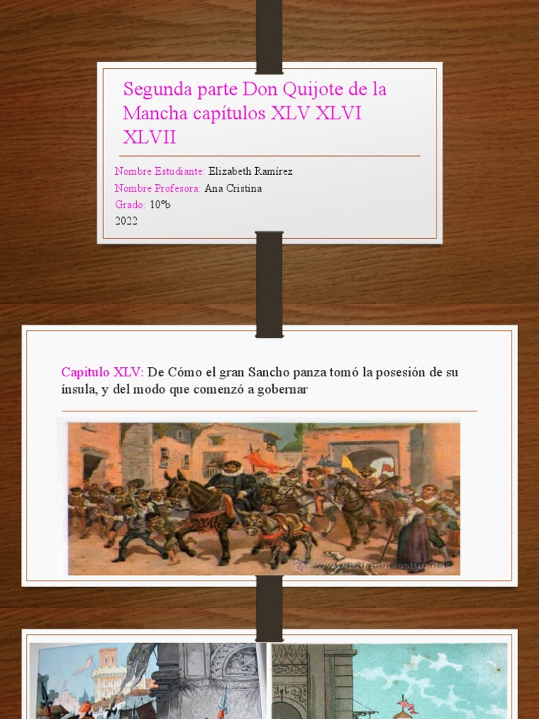 Segunda Parte Don Quijote de La Mancha Capítulos 45,46 y 47 | PDF