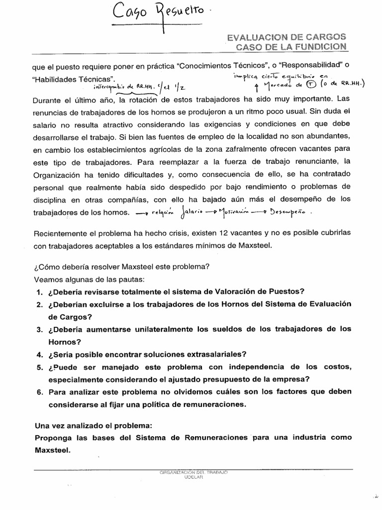 I7 - Caso Resuelto - Valoración de Cargos - Maxsteel | PDF