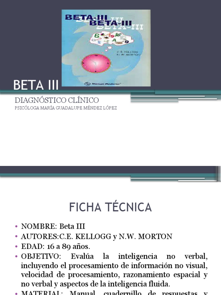 Test Beta Iii | PDF | Cociente de inteligencia | Cognición