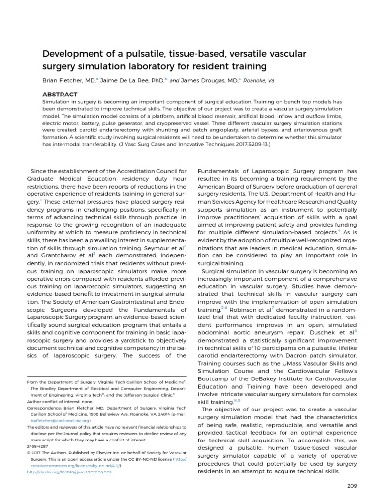 Vascular Surgery Simulation Training | PDF | Simulation | Surgery