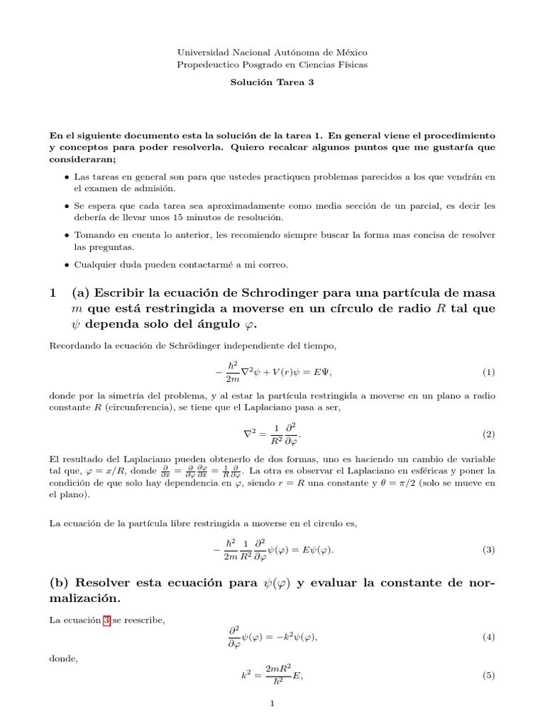 Tarea 3 Sol | PDF | Ecuaciones | Electrón