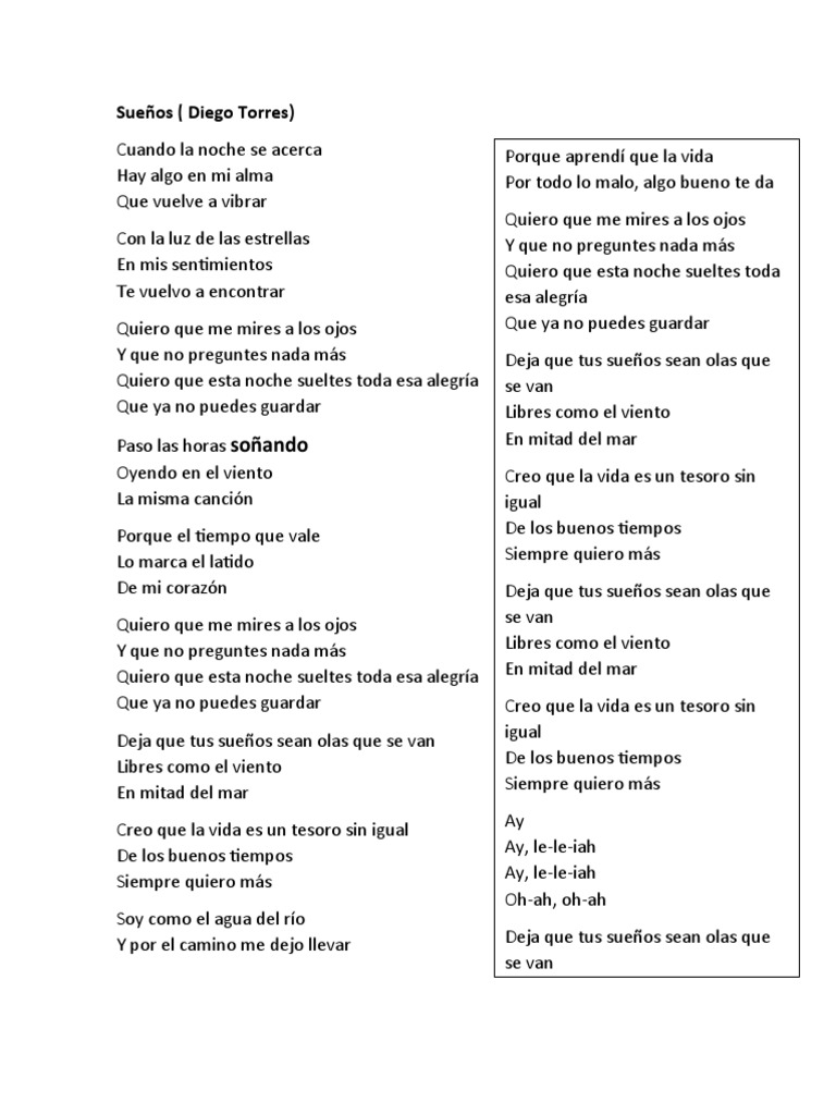 Sueños, Diego Torres | PDF