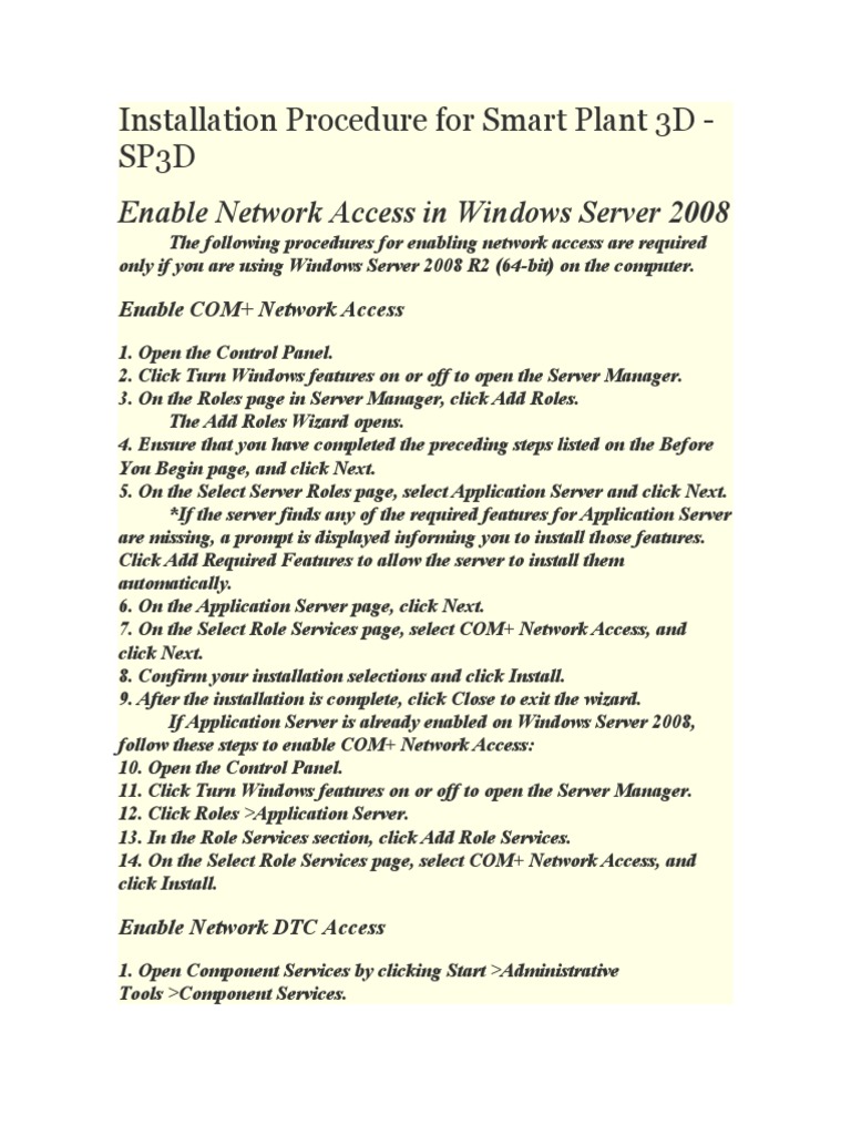 Installation Procedure For Smart Plant 3D | PDF