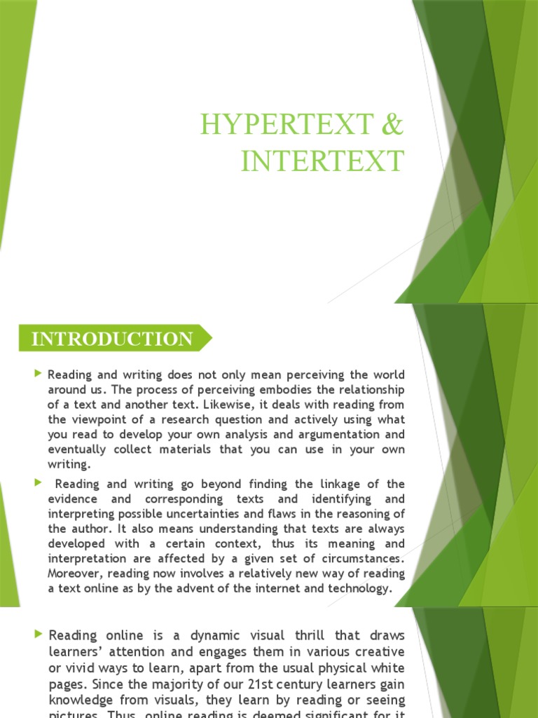 Hypertext & Intertext | PDF | World Wide Web | Internet & Web