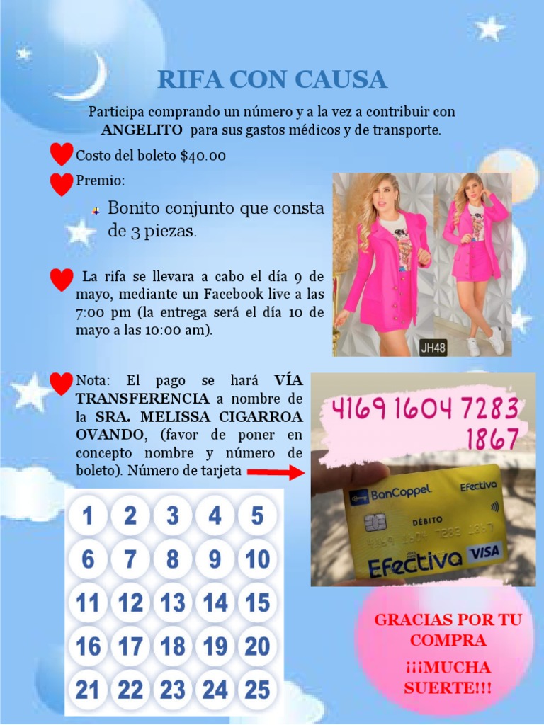 Rifa Con Causa: Bonito Conjunto Que Consta de 3 Piezas | PDF