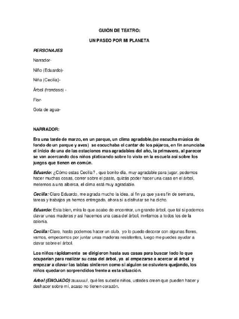 Guión Teatral | PDF