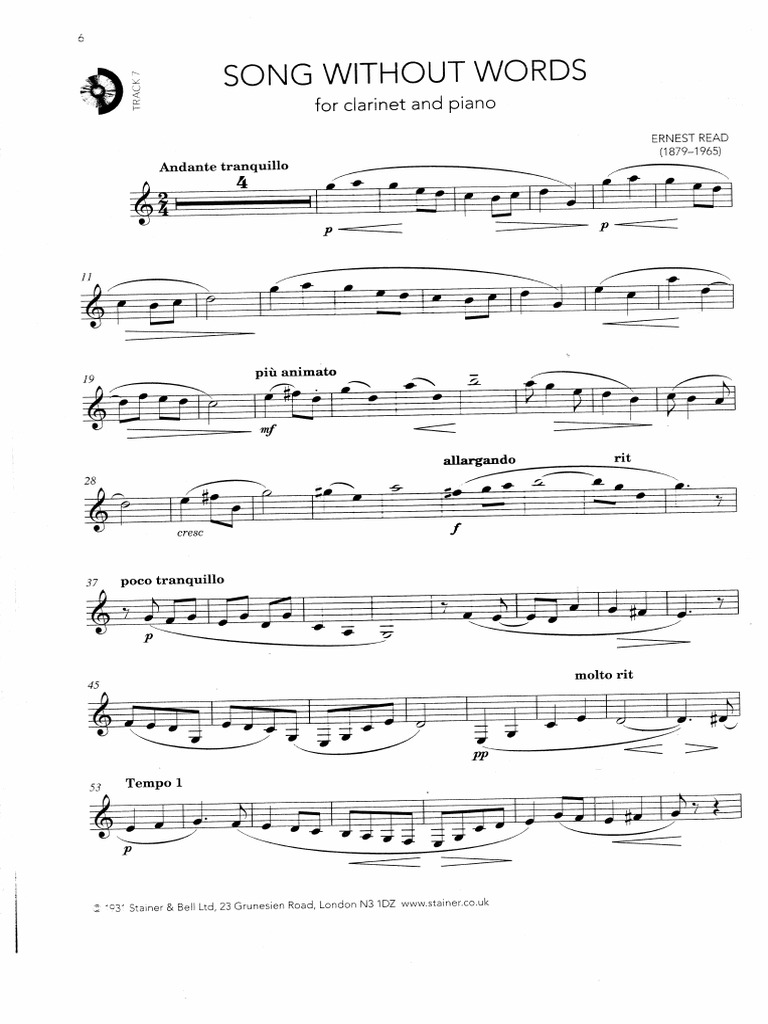 Wastall, Peter - First Repertoire Pieces For Clarinet-Páginas-11-12 | PDF