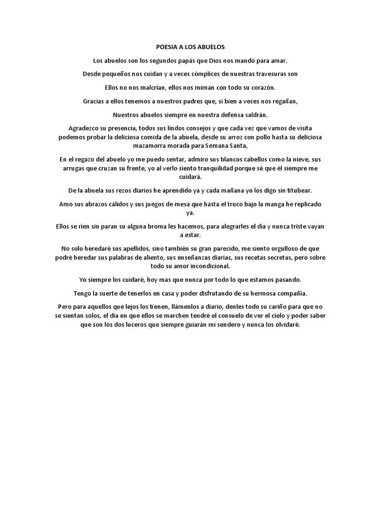 Poesia A Los Abuelos | PDF