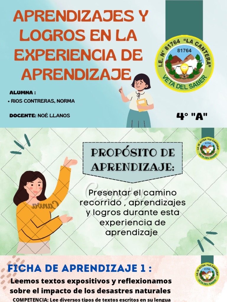Aprendizajes Y Logros en La Experiencia de Aprendizaje: Alumna | PDF | Aprendizaje