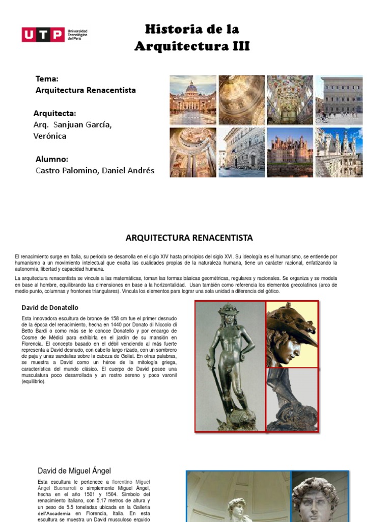 Sem7 Arq - Renacentista | PDF | Renacimiento | Miguel Ángel