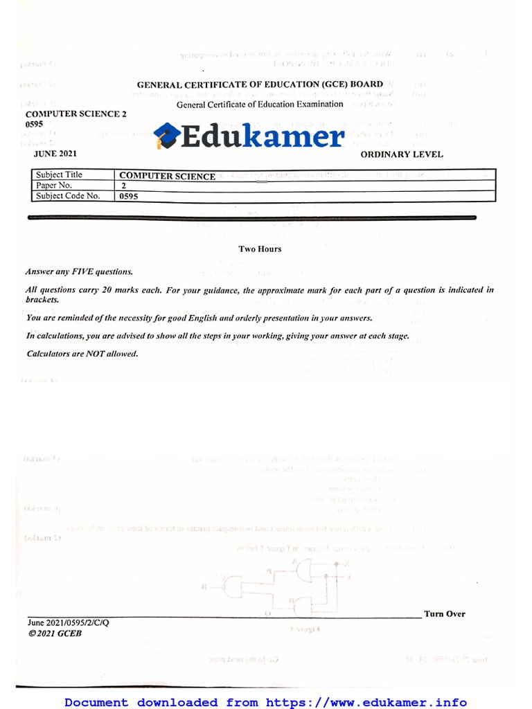 Ol Computer Science 2021 p2 Edukamer - Info | PDF