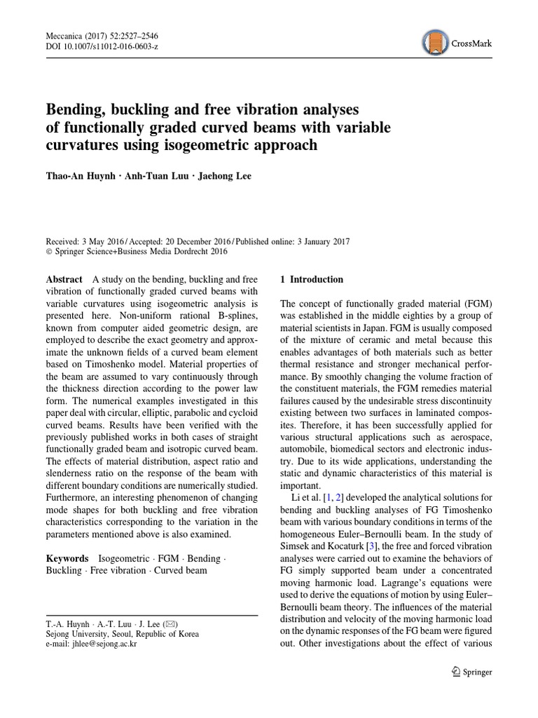 Bending Buckling And Free Vibration Analyses Pdf Bending Buckling