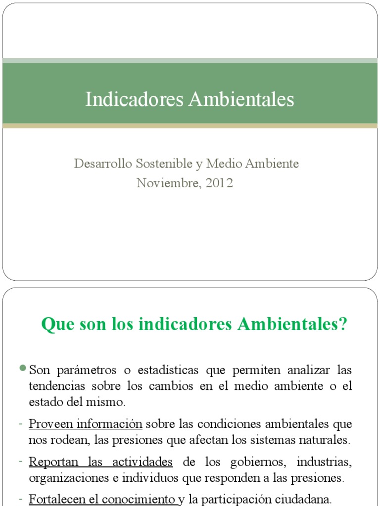 Indicadores Ambientales | PDF | Entorno natural | Sustentabilidad