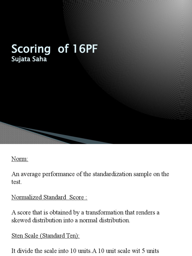 16 PF USE OF SCORE | PDF