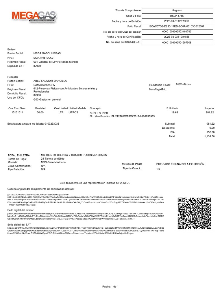 Mega Gas | PDF | Industrias de servicio | Dinero